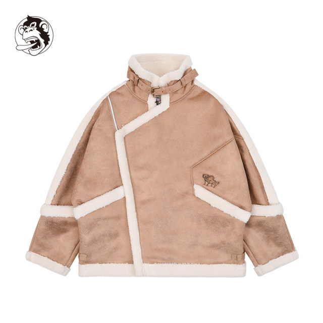 WOOKONG Wukong 2024 Winter Bull Demon King Embroidered Lamb Wool Coat ...