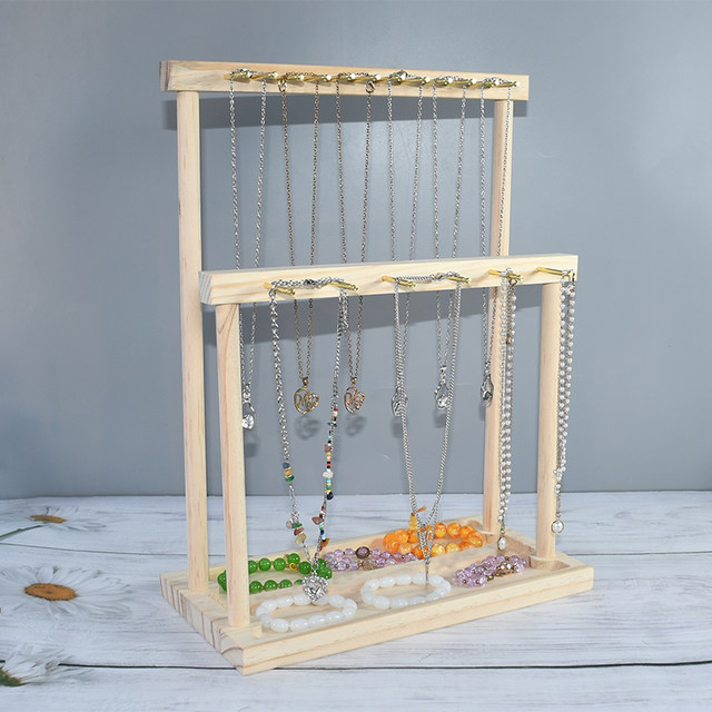 Walnut color double-layer necklace rack Buddhist beads and cultural ...