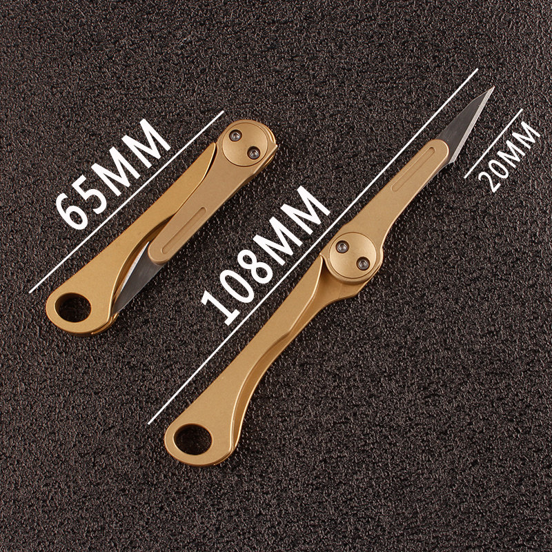 Chen's Boutique Mini Messing Klappmesser - Edelstahlklinge