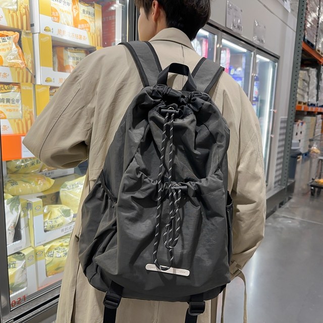 Sports waterproof drawstring backpack Japanese style casual men's and ...