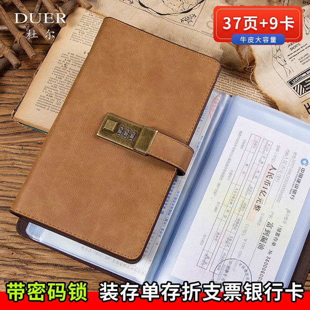 Time deposit certificate storage booklet bank check holder cowhide ...