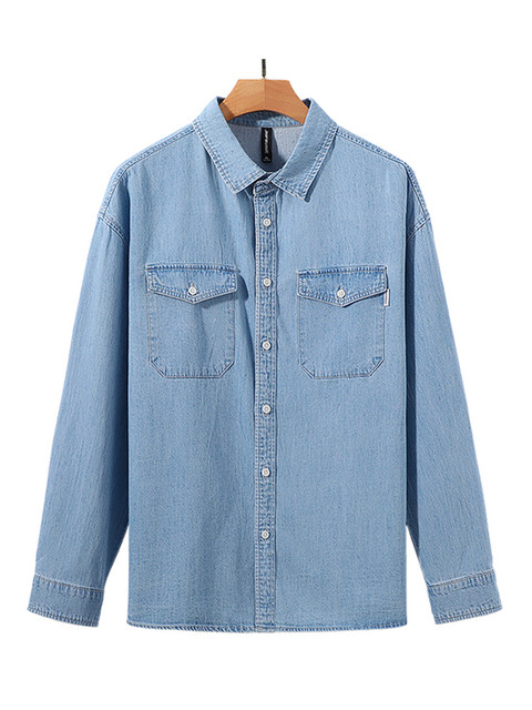 Jewish men's top 2025 spring new lapel cardigan men's denim long ...