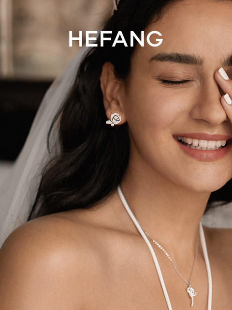 HEFANG Jewelry Elegant Rose Earrings Ear Patch Light Luxury High-end ...