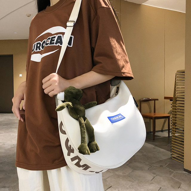 Dumpling bag women's canvas bag cross-body casual versatile ins large ...