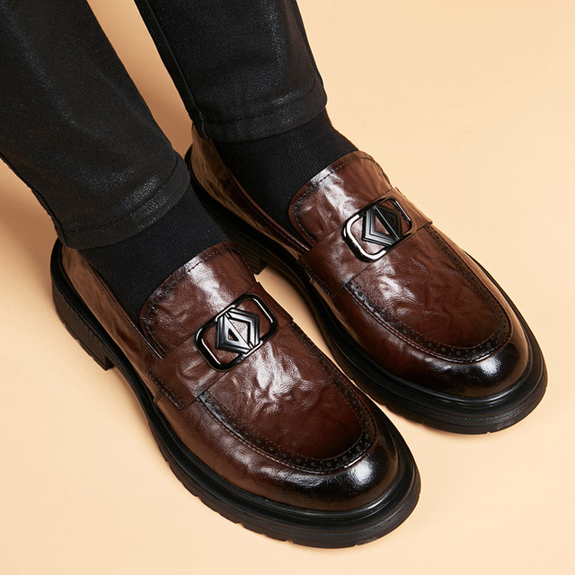 Lefu leather shoes male autumn and winter leather breathable Yinglun ...
