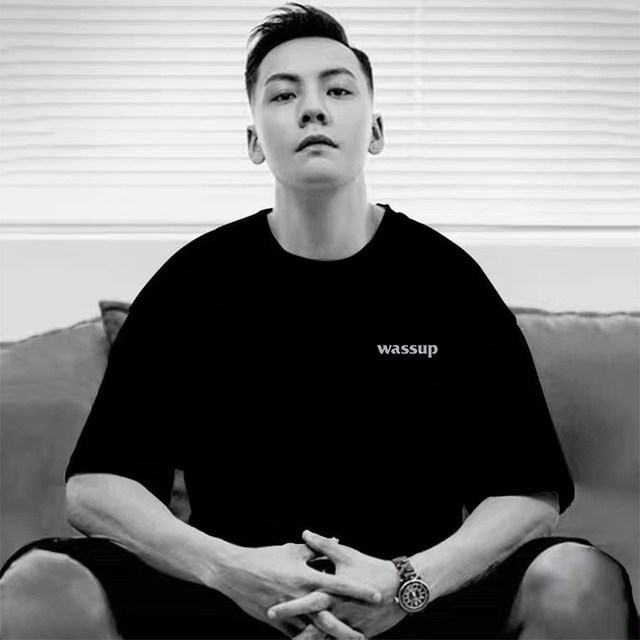 WASSUP trendy brand short-sleeved T-shirt men's round neck summer ...