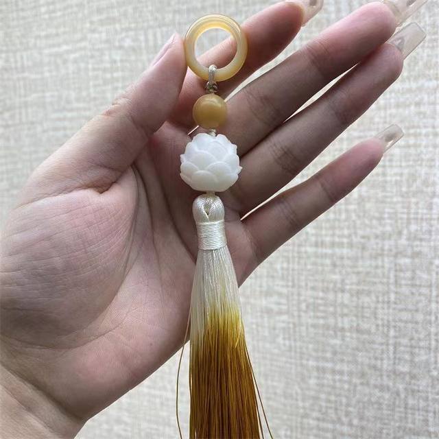 Natural Bodhi Root Tassel Running Ring Buddha Bead Accessories DIY ...