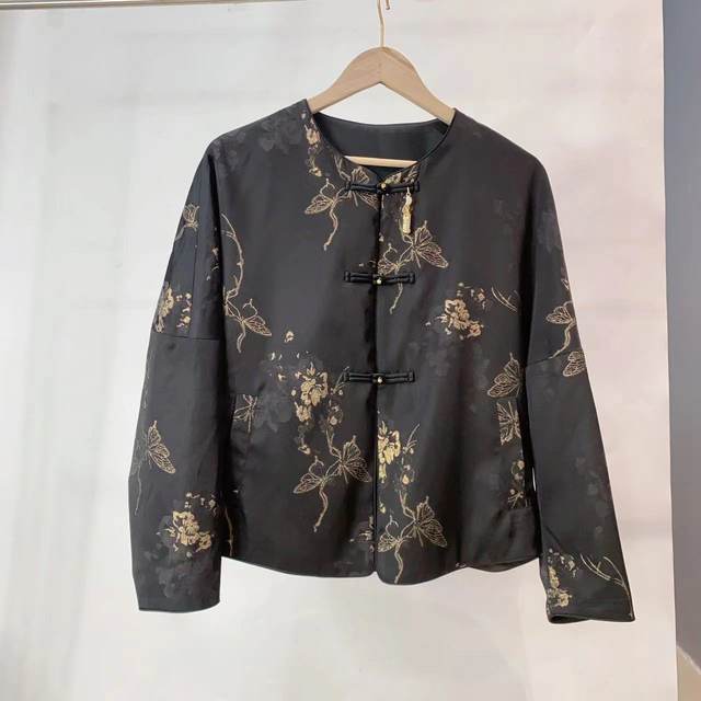 Nalanxun round neck silk Song brocade jacquard high-end temperament ...