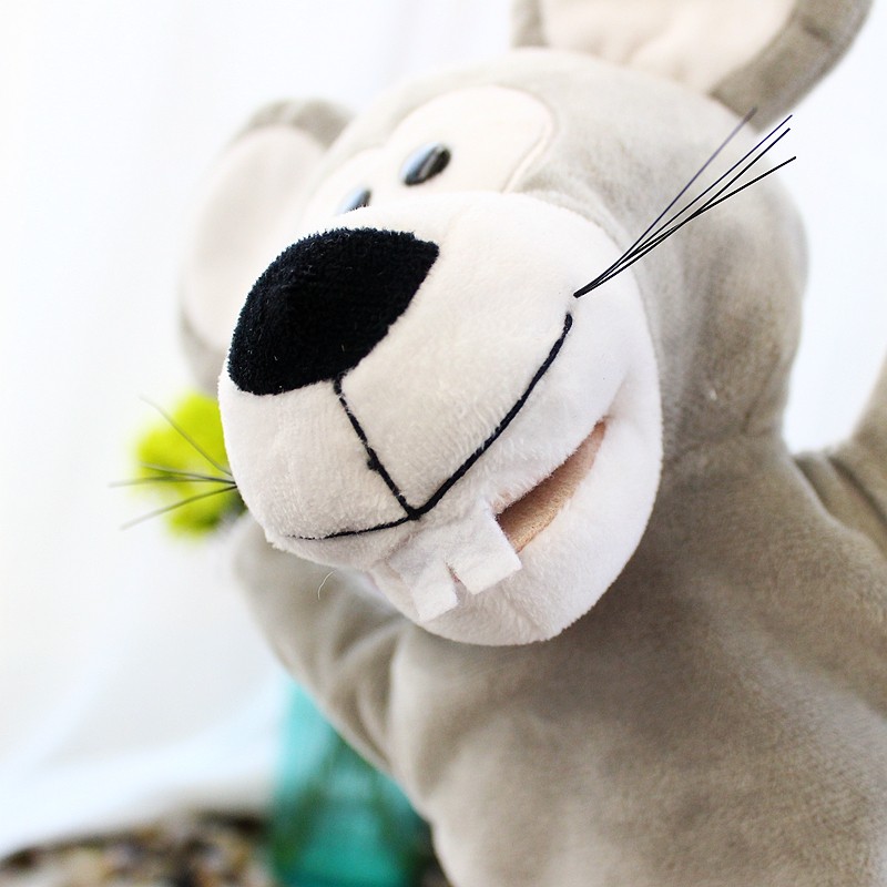Cat Hand Puppet Toy Ventriloquism Story Comfort Doll Mouse Can Open ...