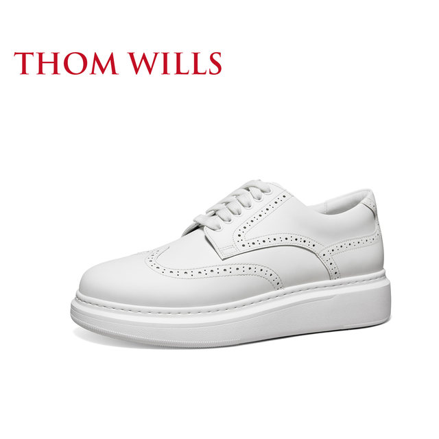 ThomWills white shoes men's new business casual men's shoes genuine ...