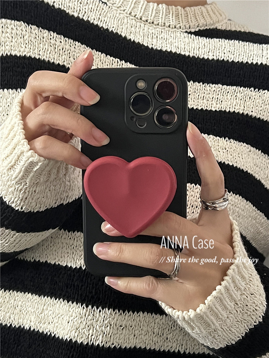 ANNACASE advanced niche black wine red love bracket suitable for iphone16promax apple 15 mobile ...