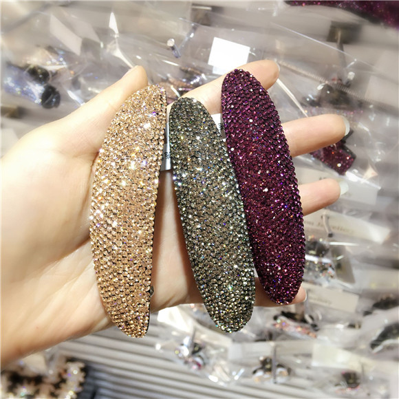 Korean new headwear Shijia rhinestone high-end horizontal clip top clip ...