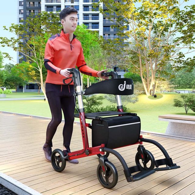 Elderly shopping care trolley, walking aid, elderly scooter seat, four ...