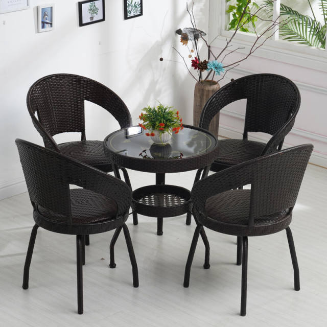 Balcony rattan chair single back chair handwoven living room bedroom ...