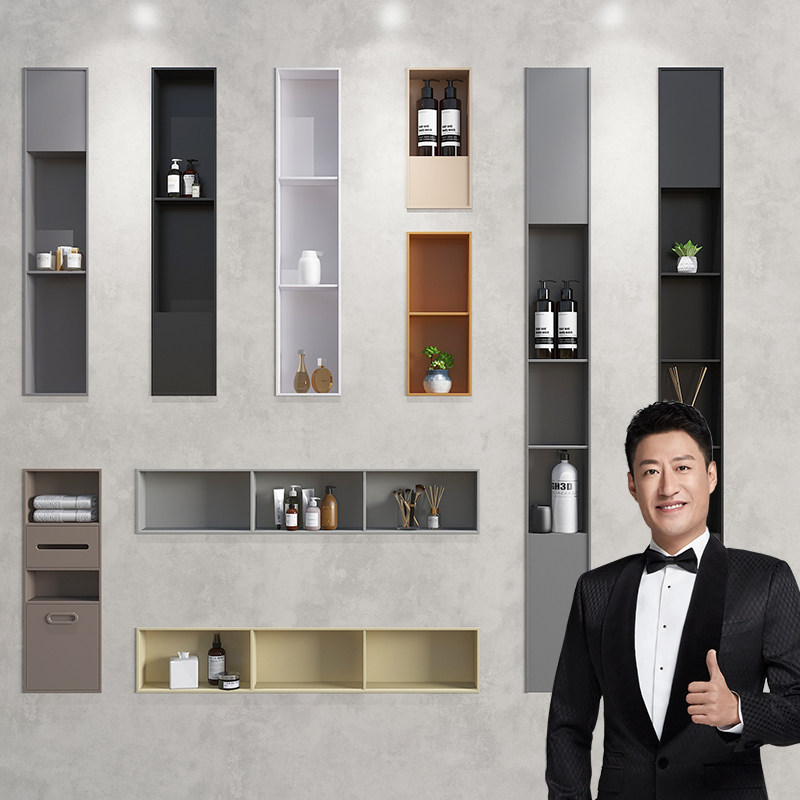 Stainless Steel Niche Partition - Bathroom Metal Built-In Cabinet Shelf ...