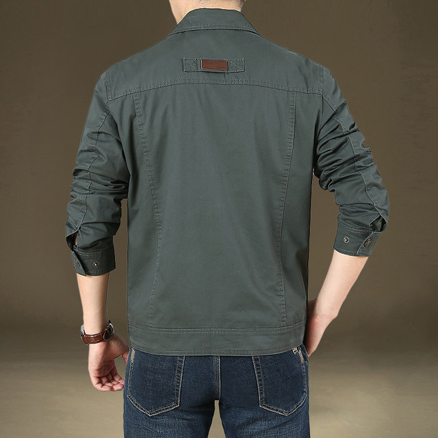 Spring and Autumn Thin Jacket Men's Middle-aged Cotton Loose Large Size ...