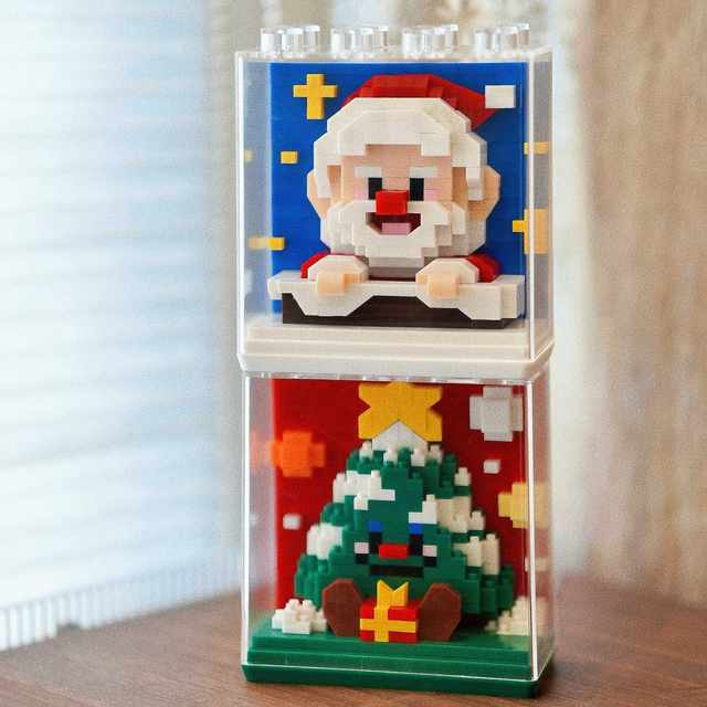 Santa Claus building blocks with display box assembled educational ...