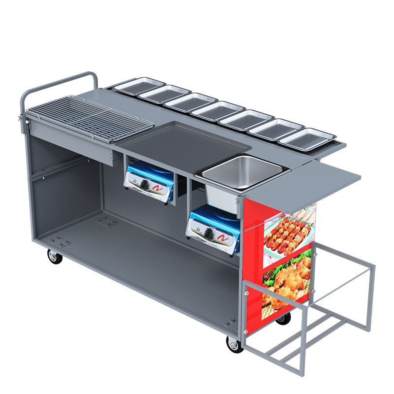 BBQ cart multi-functional barbecue cart Commercial stall cart Mobile ...