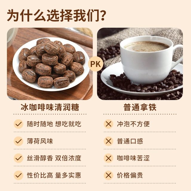 VC Iced Coffee Candy Mint Cooling Fragrant Hard Candy Non-Soothing ...