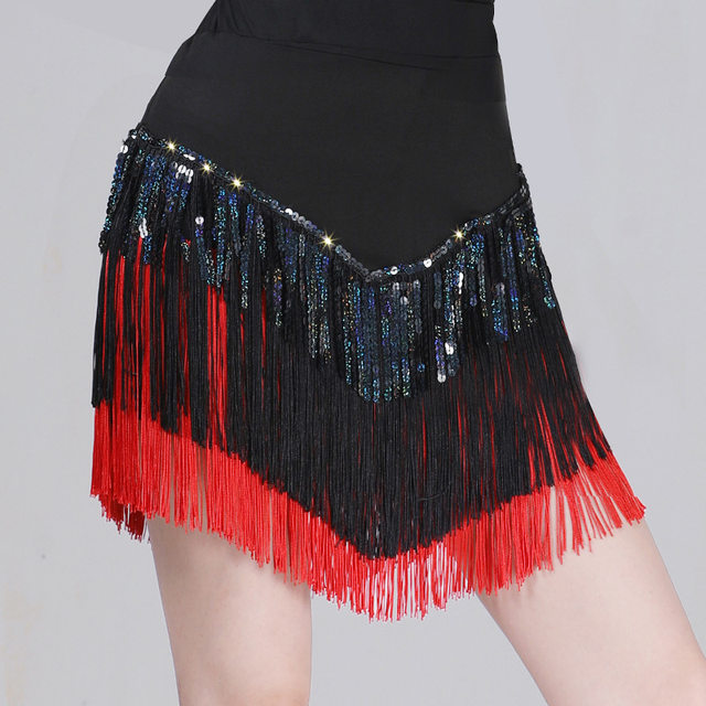 Latin dance costume new adult women tassel half-body short skirt three ...