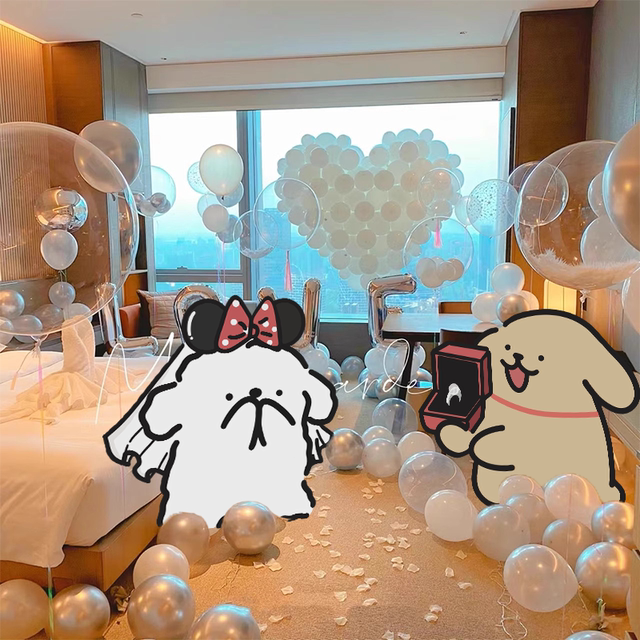 Line puppy proposal interior decoration decoration confession props kt ...