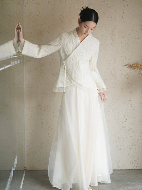 Chuchan wool modified Hanfu top for women in autumn and winter new slim ...