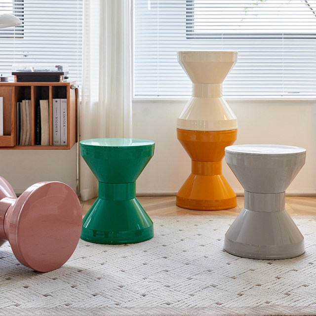 Nordic low stool household plastic stool cream style dining stool ...