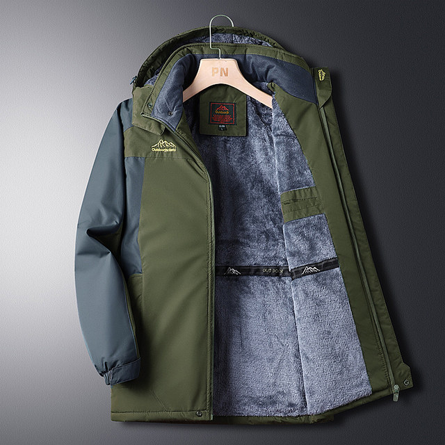 Jackets for men, thickened with velvet, autumn and winter, middle-aged ...