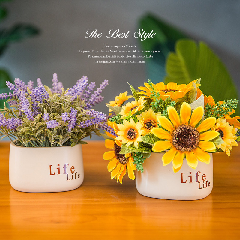 Desktop Fresh Potted Plants Simulation Flower Arrangement Coffee Table ...