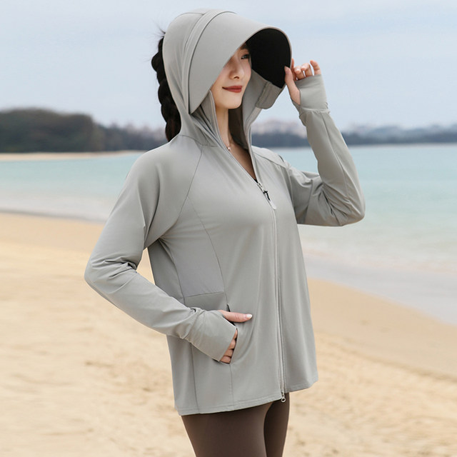 Women's sun protection clothing summer 2024 new ice silk upf50 anti-UV breathable thin large ...