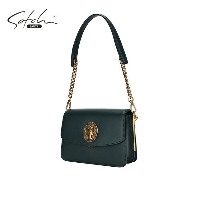 SATCHI/Sachi Women's Bag 2024 Early Spring Genuine Leather Armpit Small ...