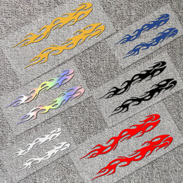 Reflective laser flame strip car stickers motorcycle stickers horizon ...