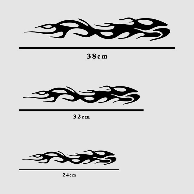 Reflective laser flame strip car stickers motorcycle stickers horizon ...