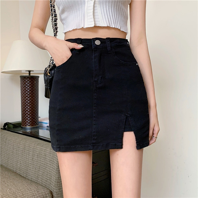 High-waisted anti-exposure denim skirt skirt for women 2025 summer a ...