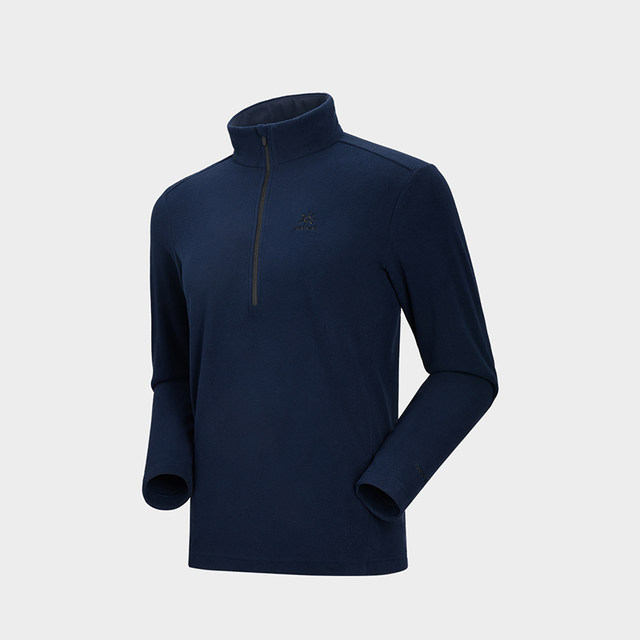 Autumn and winter Keileshi men's stand-collar half-chest warm fleece ...