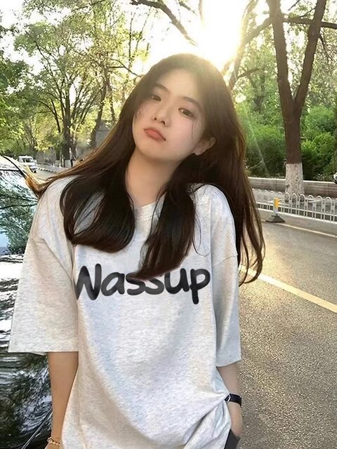 WASSUP summer trendy brand heavyweight 300g pure cotton short-sleeved ...
