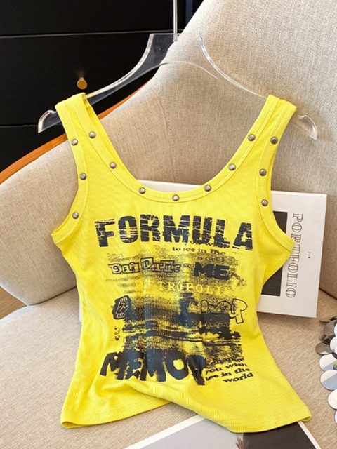 Heavy Industry Rivet Printed Slings Vest for Women in Summer Outdoor ...