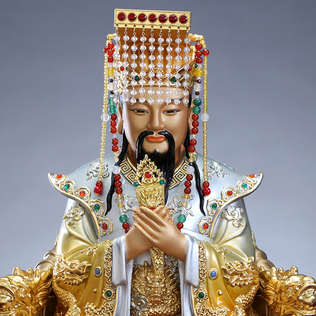 Taiwan Glazed Bronze Sculpture Jade Emperor Ornament Queen Mother ...