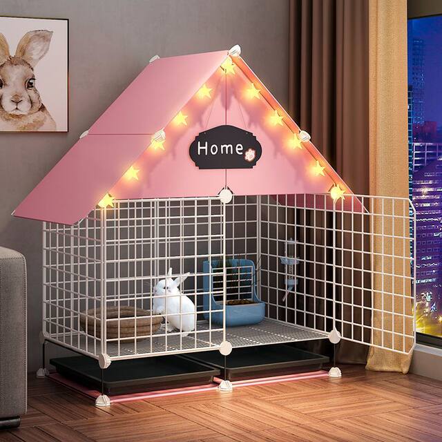 Rabbit cage indoor household pet supplies double -layer large villa ...