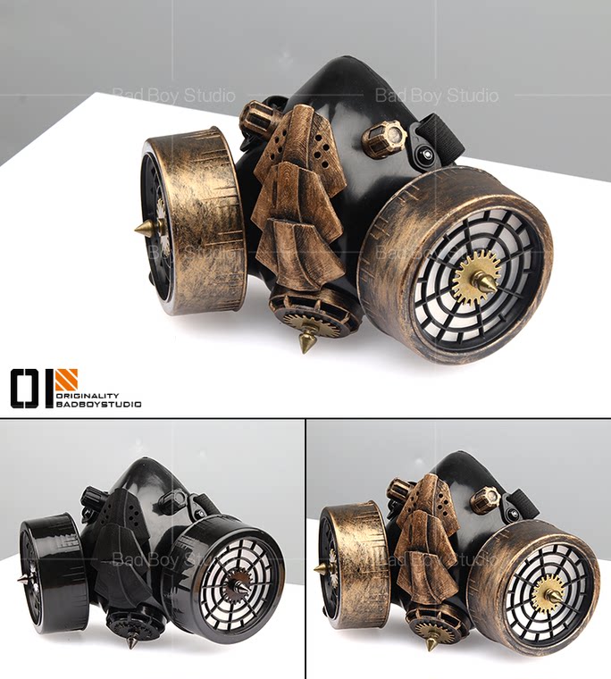 Steampunk mask LED light-up gas mask cos sci-fi mechanical mecha ...