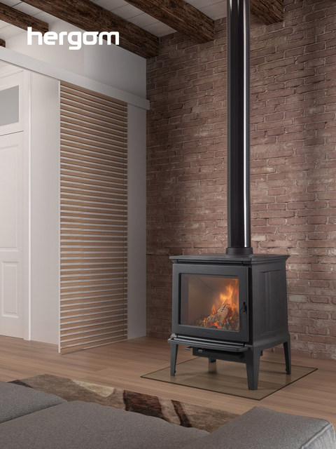 Hergom Spanish imported E30 independent fireplace heater cast iron real fire, wood -burning ...