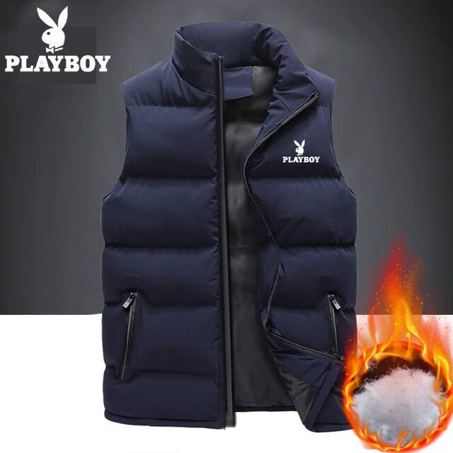 Playboy Spring, Autumn and Winter Men's Down Cotton Vest Jacket Young Korean Style Warm Vest ...