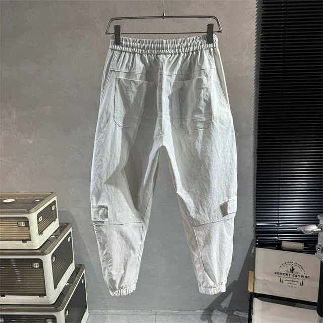 Autumn three -dimensional tailoring pants men's trend, loose wild beam ...