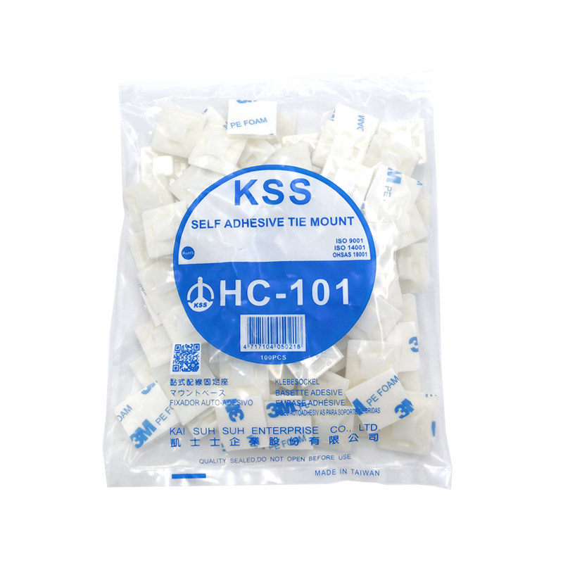 KSS HC-101 Lepicí Držák Stahovací Pásek - Bílý Nylon66