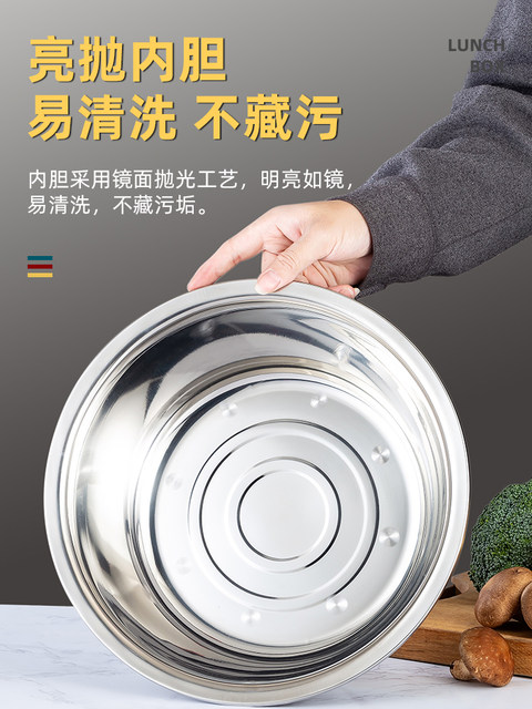 Thickened 304 stainless steel plate, round dish, dish dish, household ...
