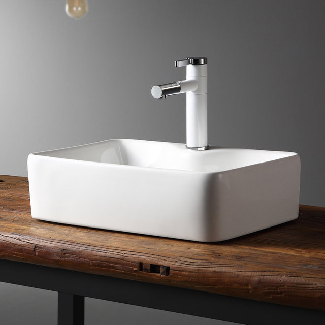 Wash basin above counter basin square small size balcony countertop ...