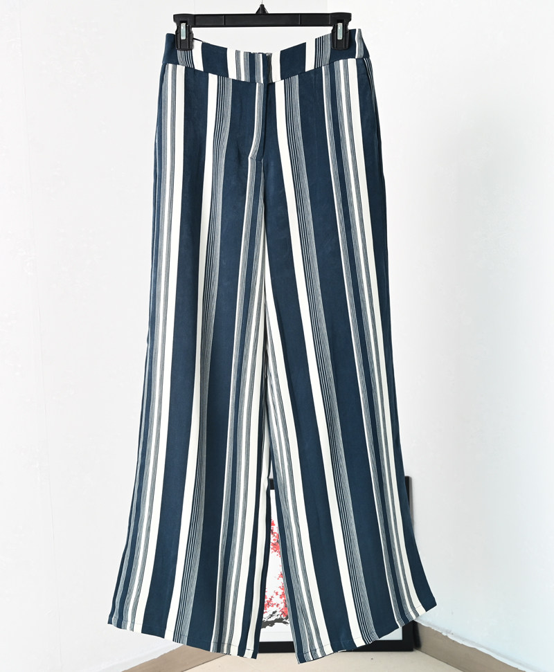 Siqi Women's Danmark Style Casual Vertical Stripe One-Button Suit + Pants