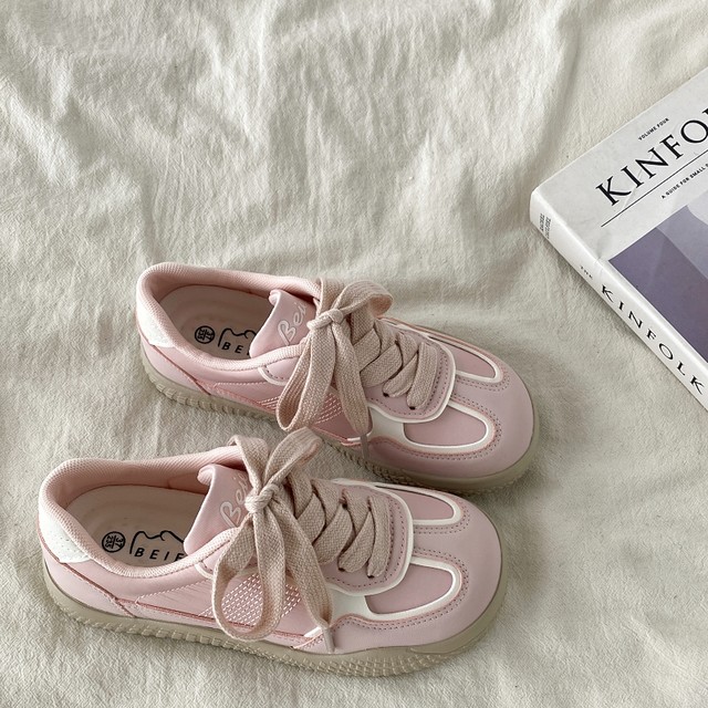 Uncle Xi pink niche design moral training sneakers for women autumn ...