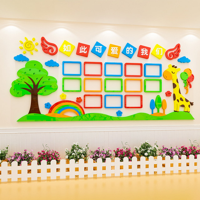Student style Photo Wall Kindergarten Classroom layout ring wall ...