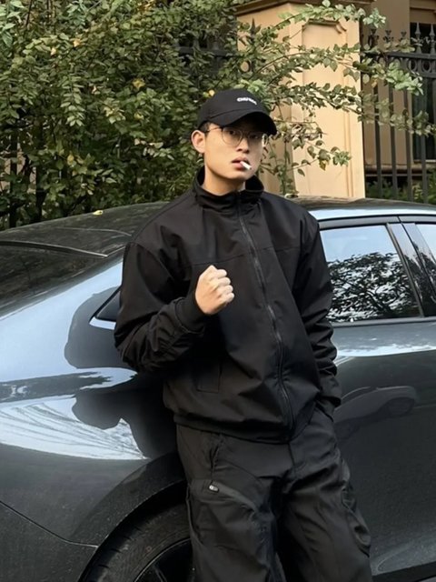 Tough guy stand-up collar pilot coach jacket men's spring and autumn ...